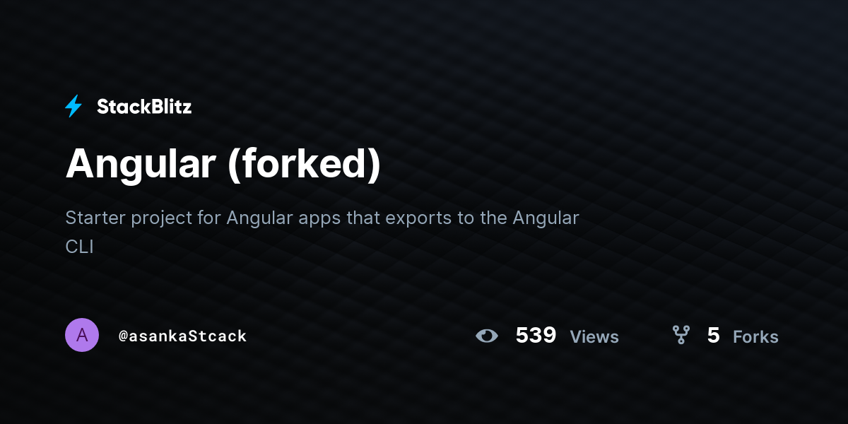 Angular (forked) - StackBlitz