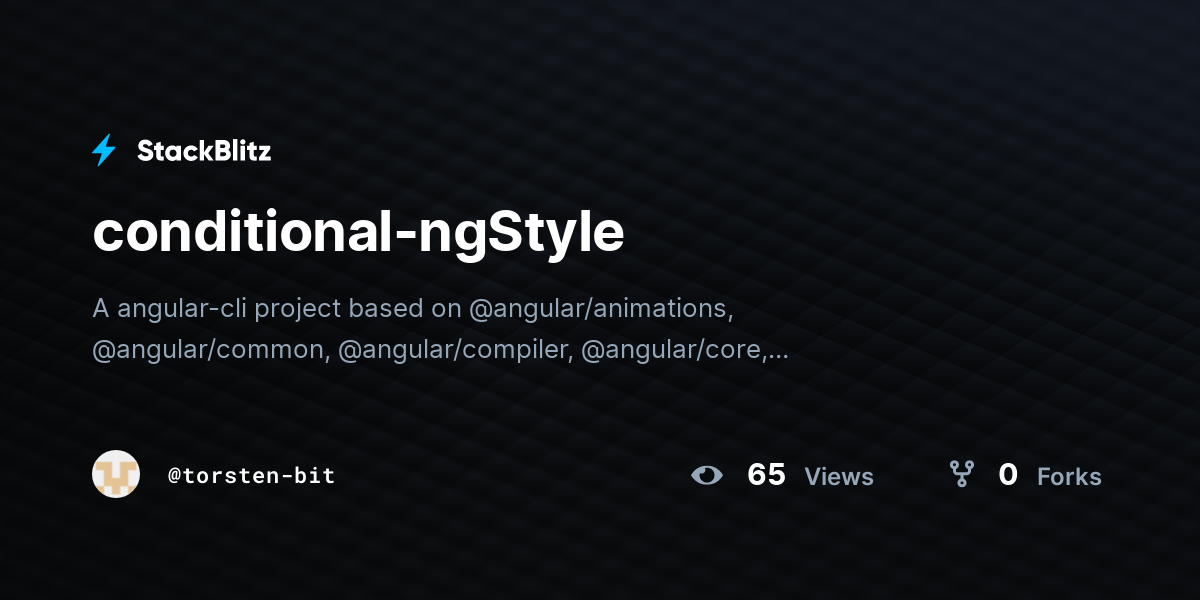 conditional-ngStyle - StackBlitz