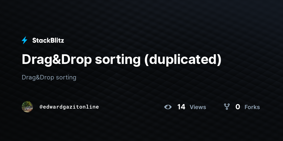 Drag&Drop sorting (duplicated) - StackBlitz