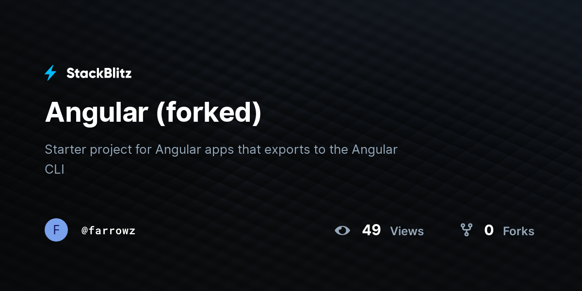 Angular (forked) - StackBlitz