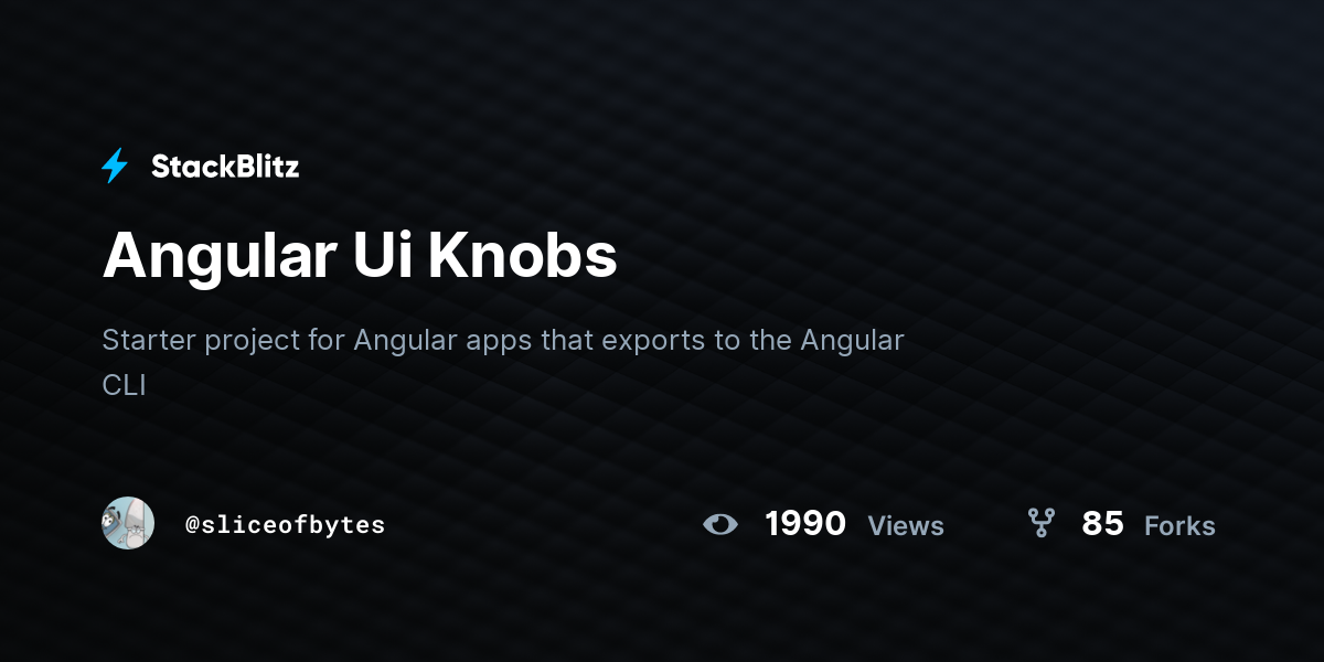 Angular Ui Knobs - StackBlitz