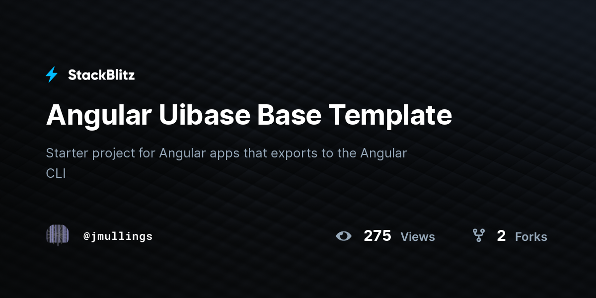 Angular Uibase Base Template - StackBlitz