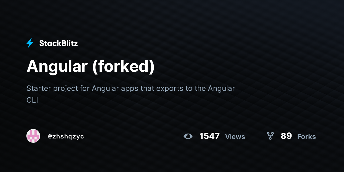 Angular (forked) - StackBlitz