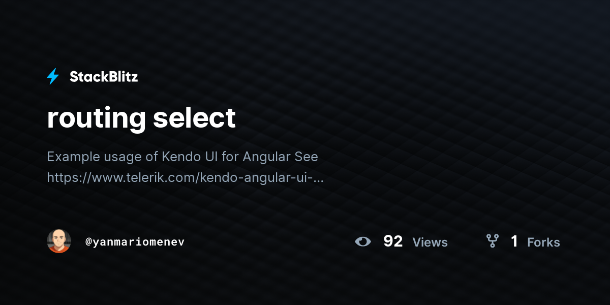 routing select - StackBlitz
