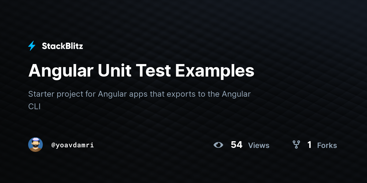 Angular Unit Test Examples StackBlitz