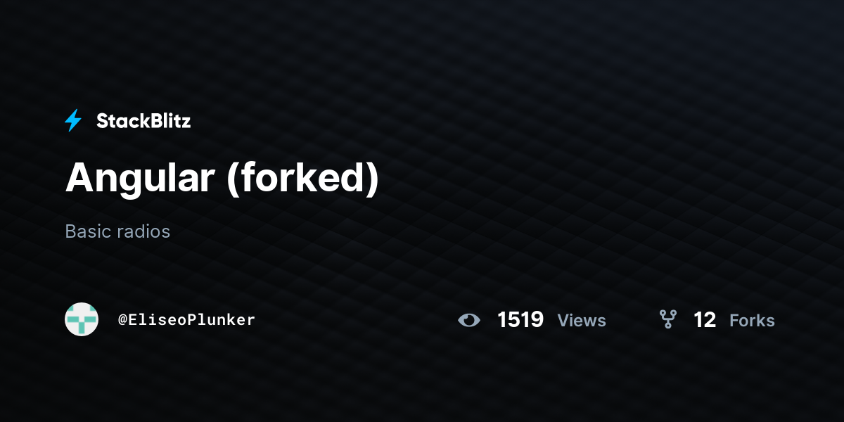 Angular (forked) - StackBlitz