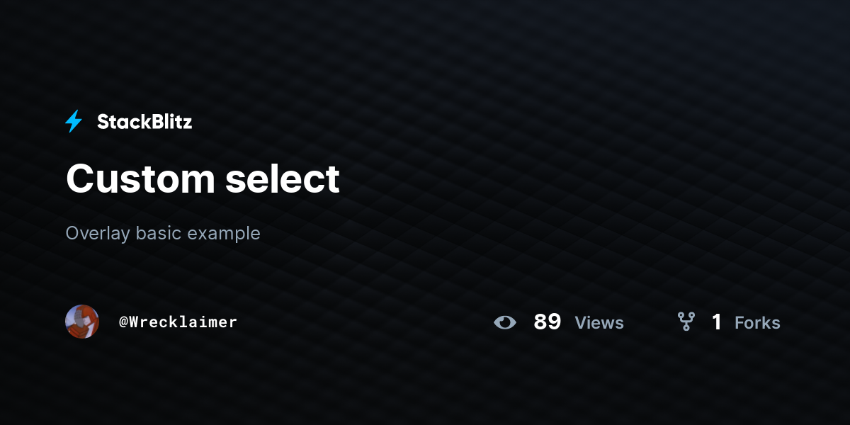 Custom select - StackBlitz