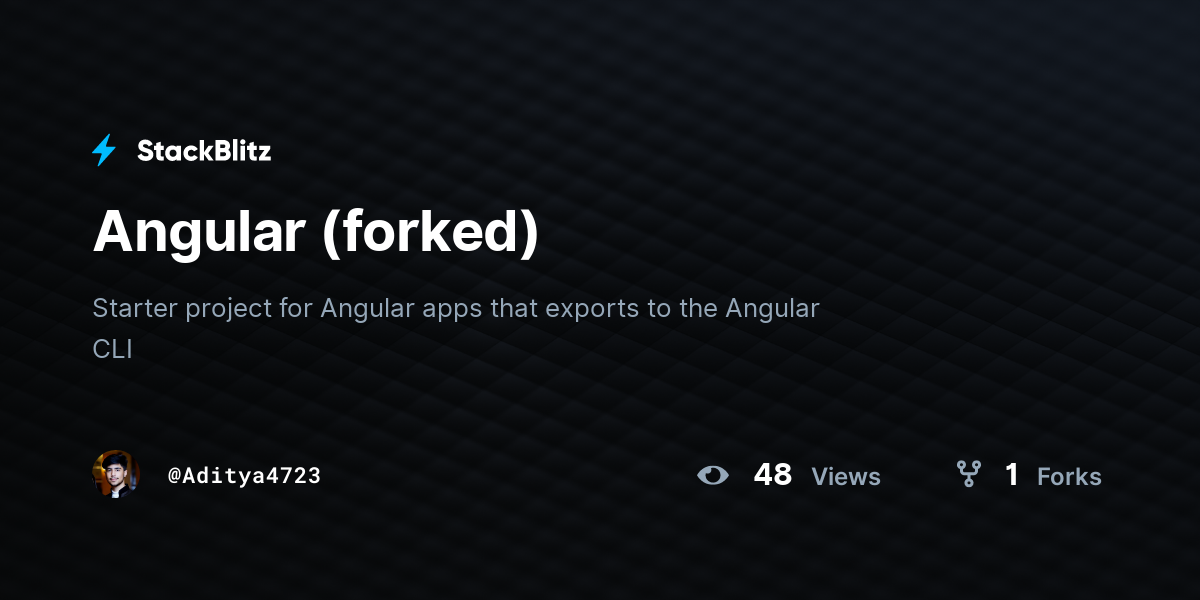 Angular (forked) - StackBlitz