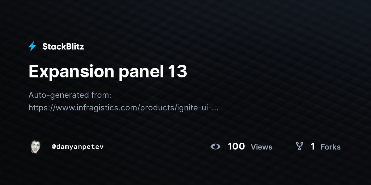 Expansion panel 13 - StackBlitz Expansion panel 13 - StackBlitz