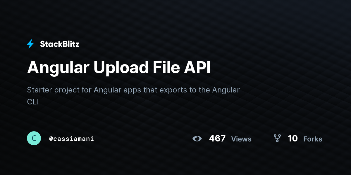 Angular Upload File API - StackBlitz