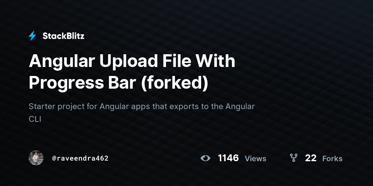 Angular Upload File With Progress Bar (forked) - StackBlitz