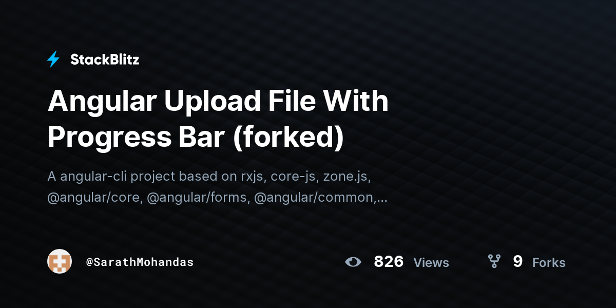 Angular Upload File With Progress Bar (forked) - StackBlitz