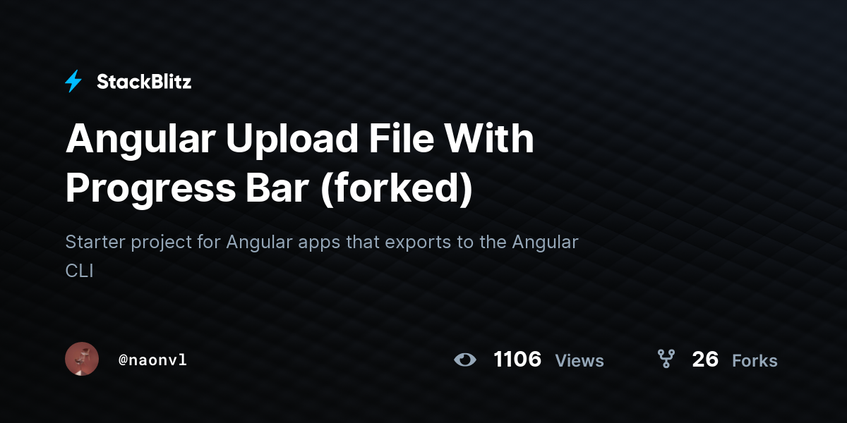 Angular Upload File With Progress Bar (forked) - StackBlitz