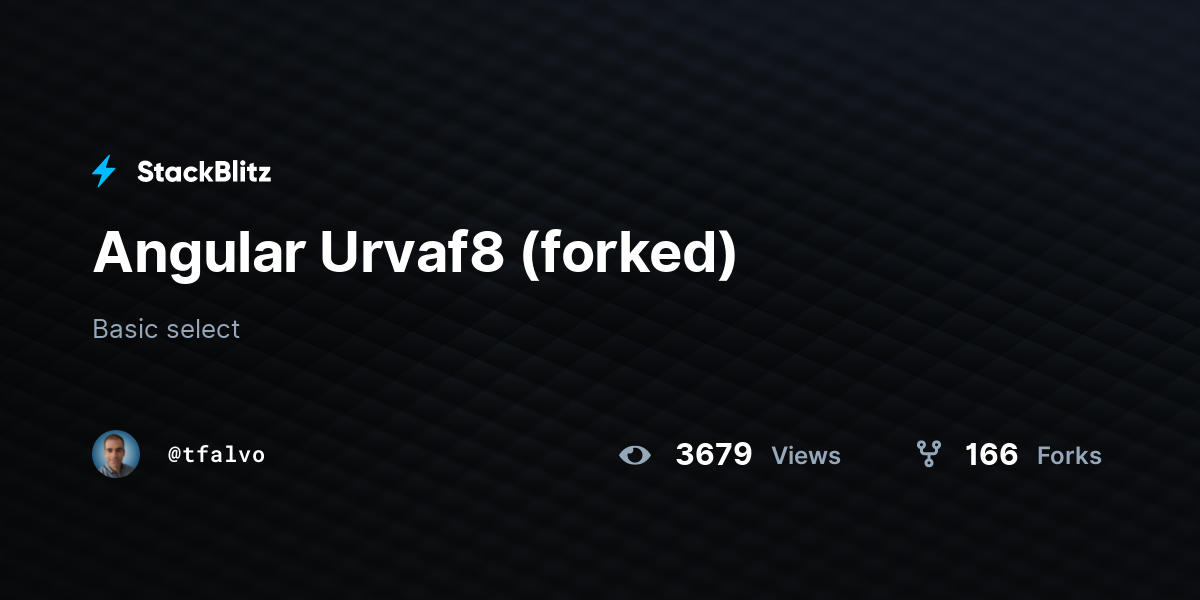 Angular Urvaf8 (forked) - StackBlitz