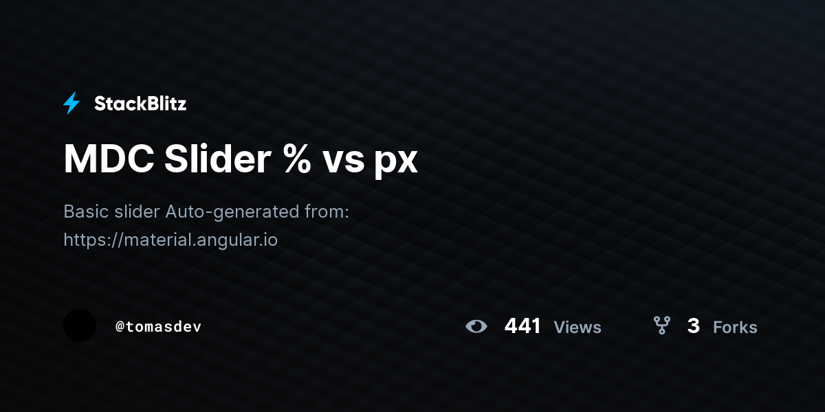 MDC Slider % vs px - StackBlitz