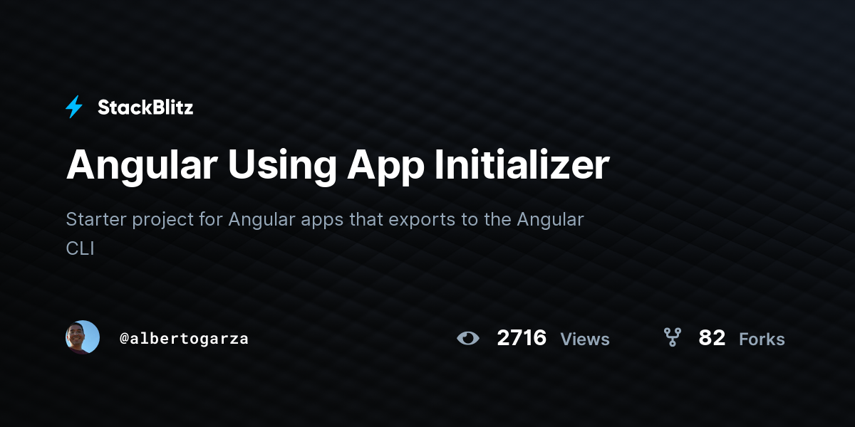 Angular Using App Initializer - StackBlitz