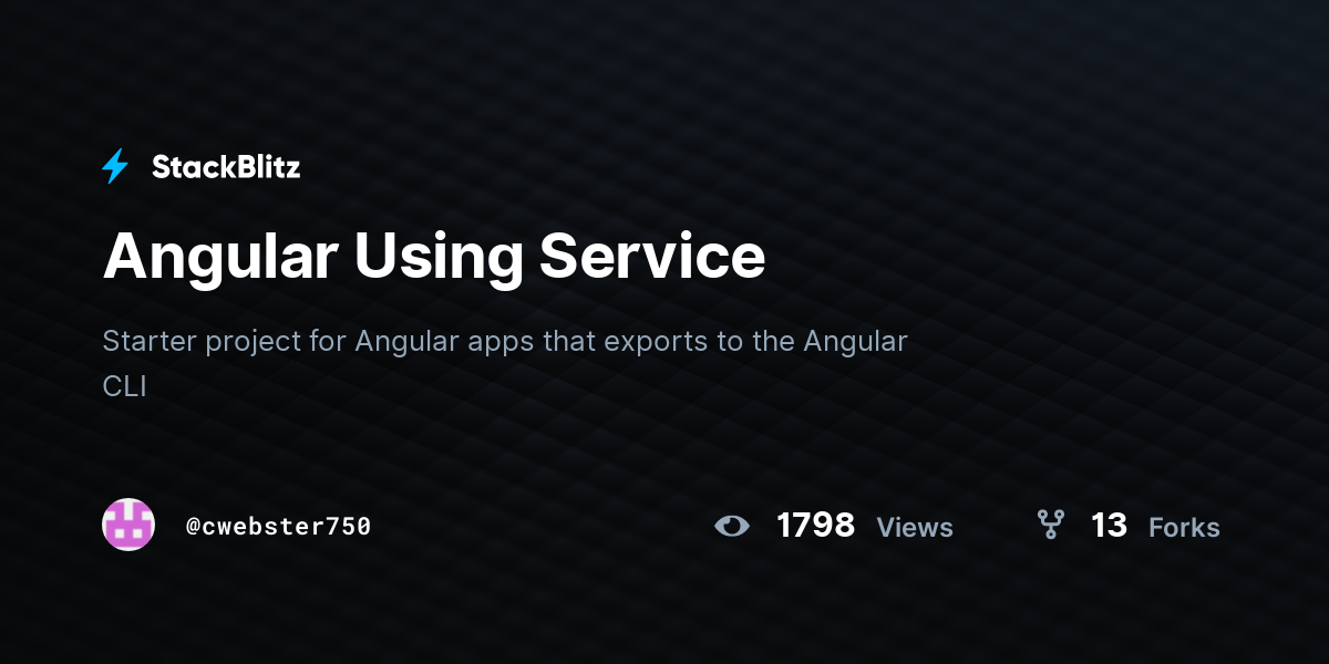 Angular Using Service - StackBlitz