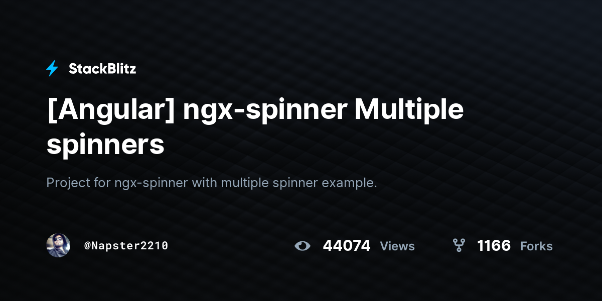[Angular] ngx-spinner Multiple spinners - StackBlitz