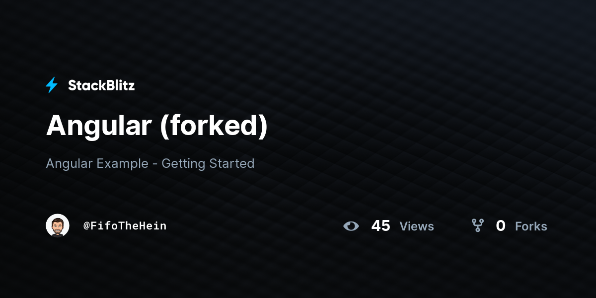 Angular (forked) - StackBlitz