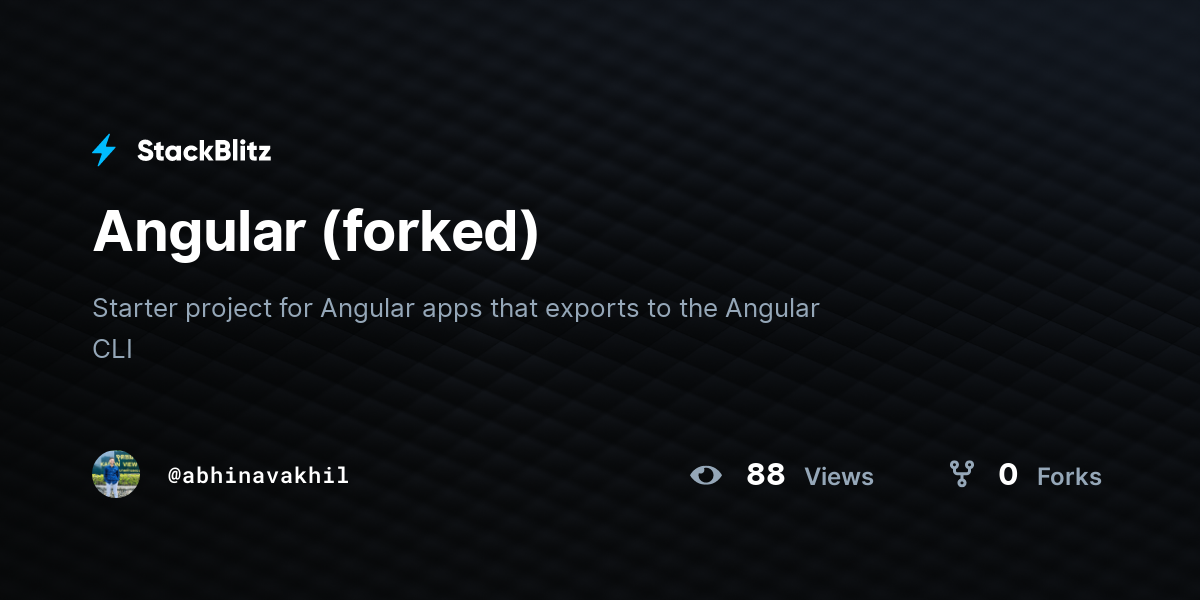 Angular (forked) - StackBlitz