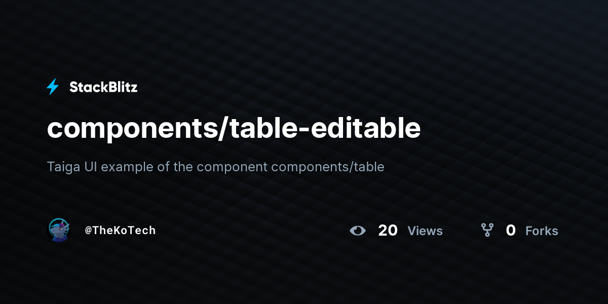 components/table-editable - StackBlitz