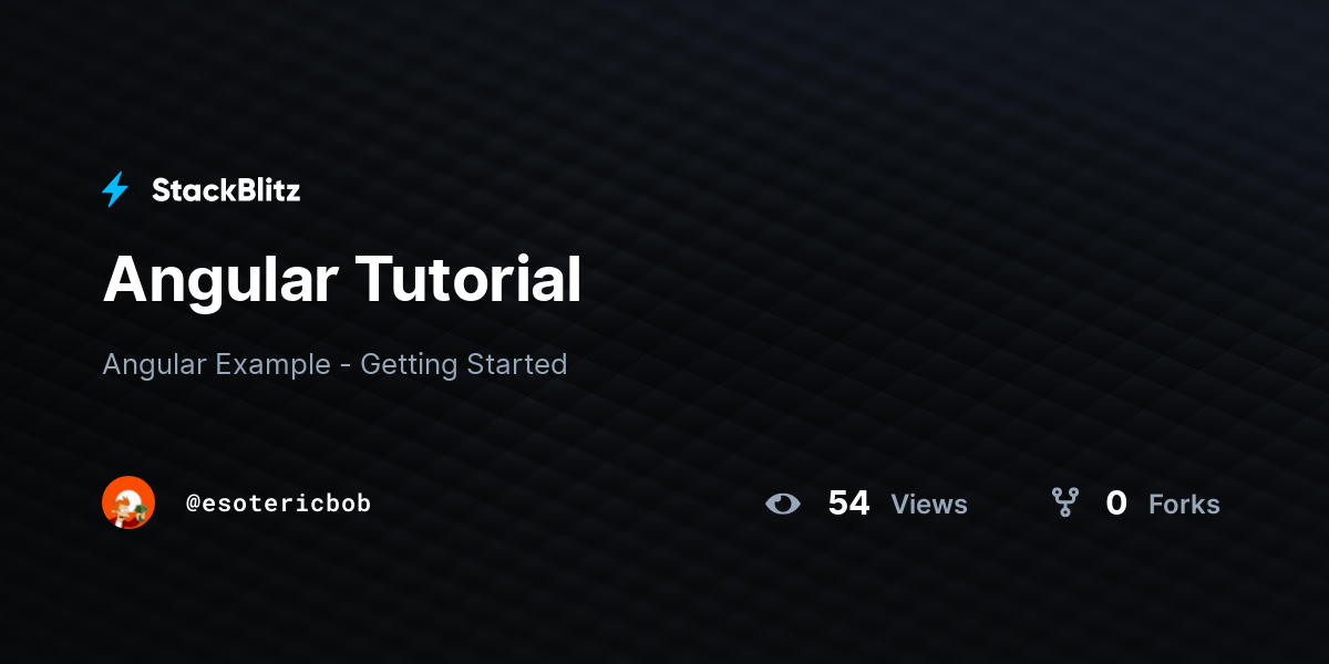 Angular Tutorial - StackBlitz