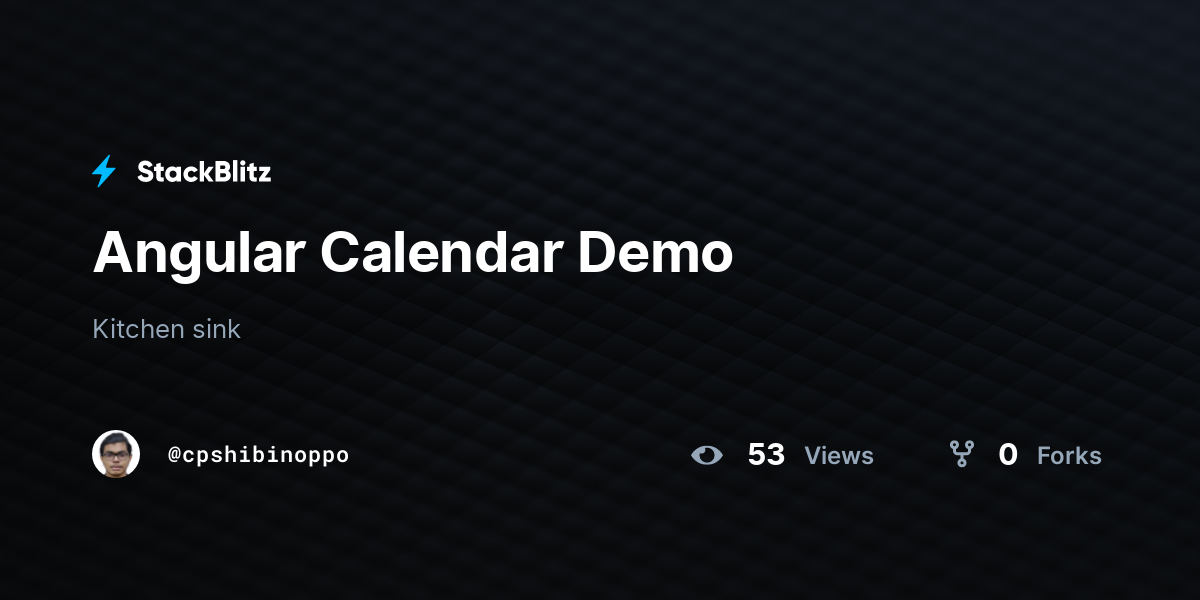 Angular Calendar Demo - StackBlitz