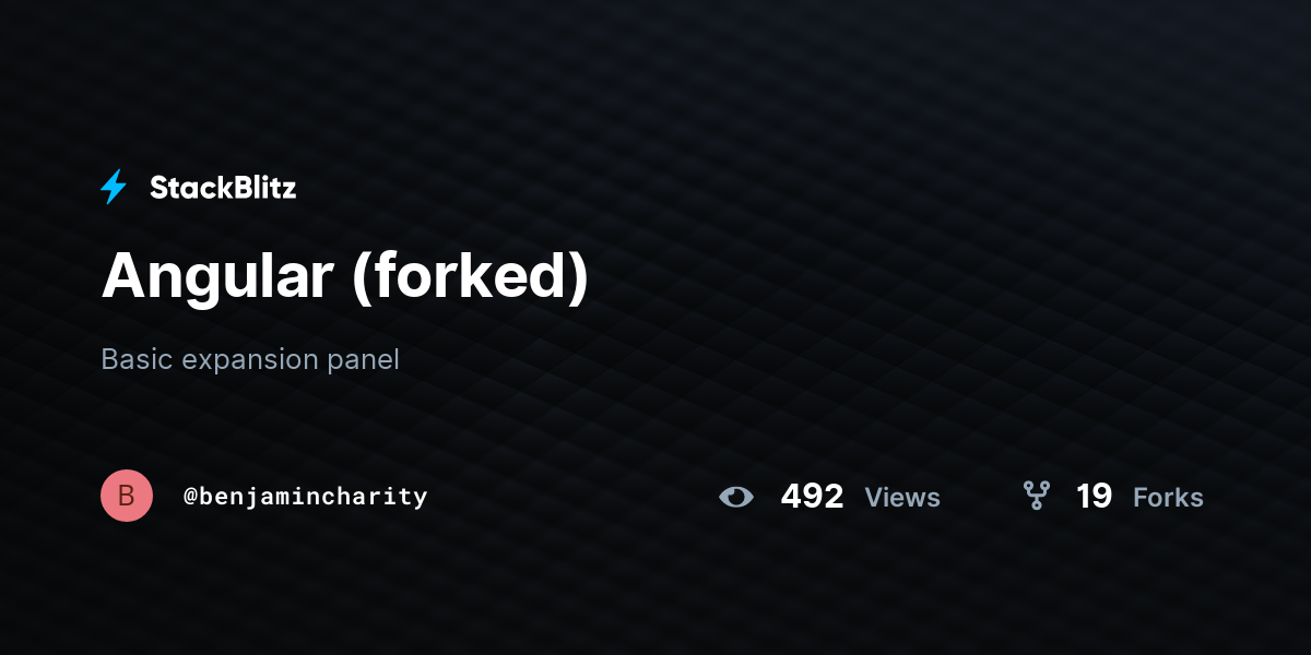 Angular (forked) - StackBlitz