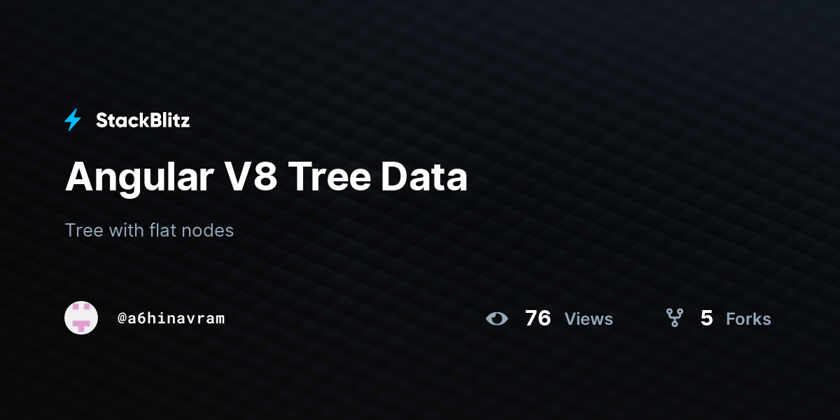 Angular V8 Tree Data - StackBlitz