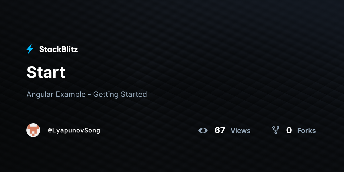 Start - StackBlitz