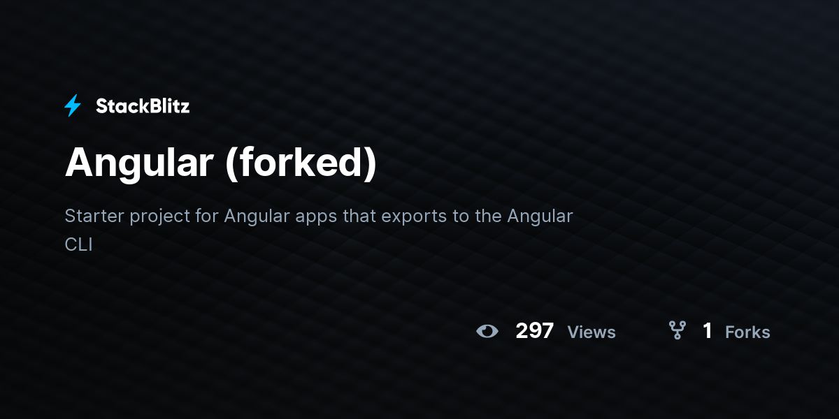 Angular Forked Stackblitz