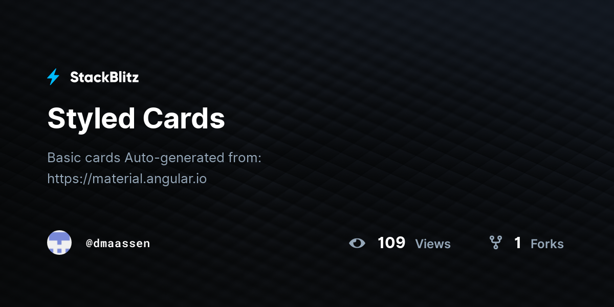 Styled Cards - StackBlitz