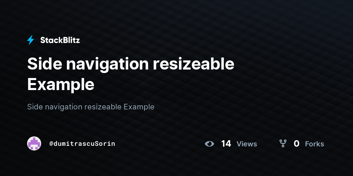 Side navigation resizeable Example - StackBlitz