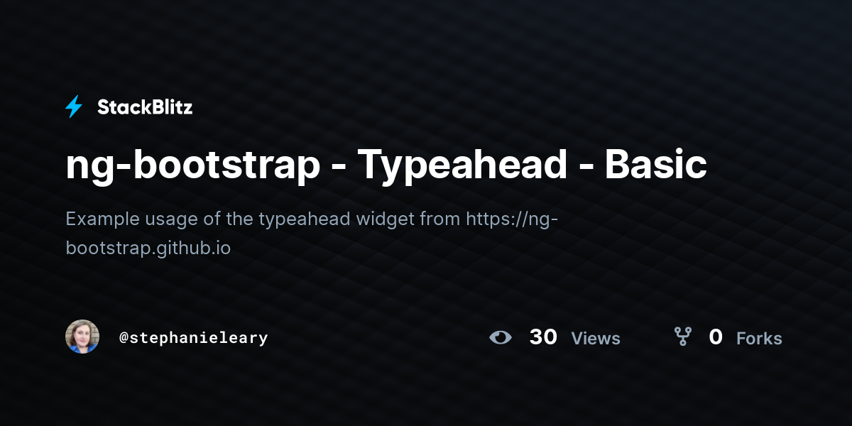 ng-bootstrap - Typeahead - Basic - StackBlitz