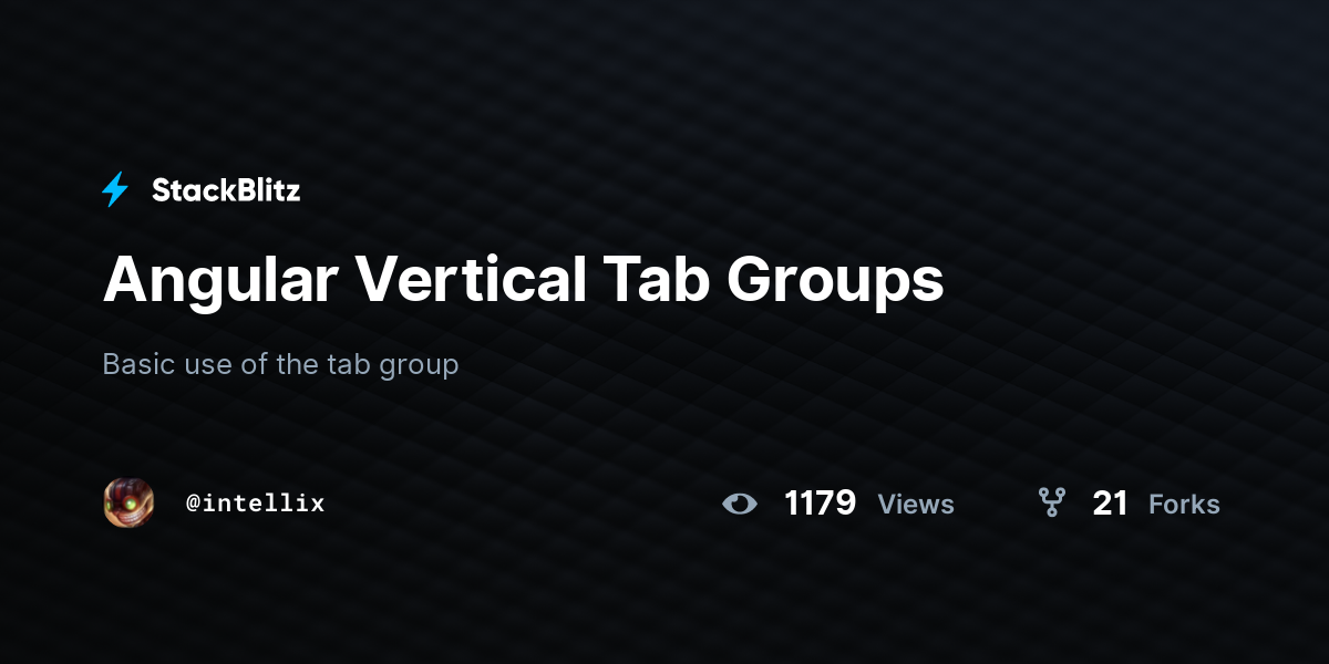 Angular Vertical Tab Groups - StackBlitz