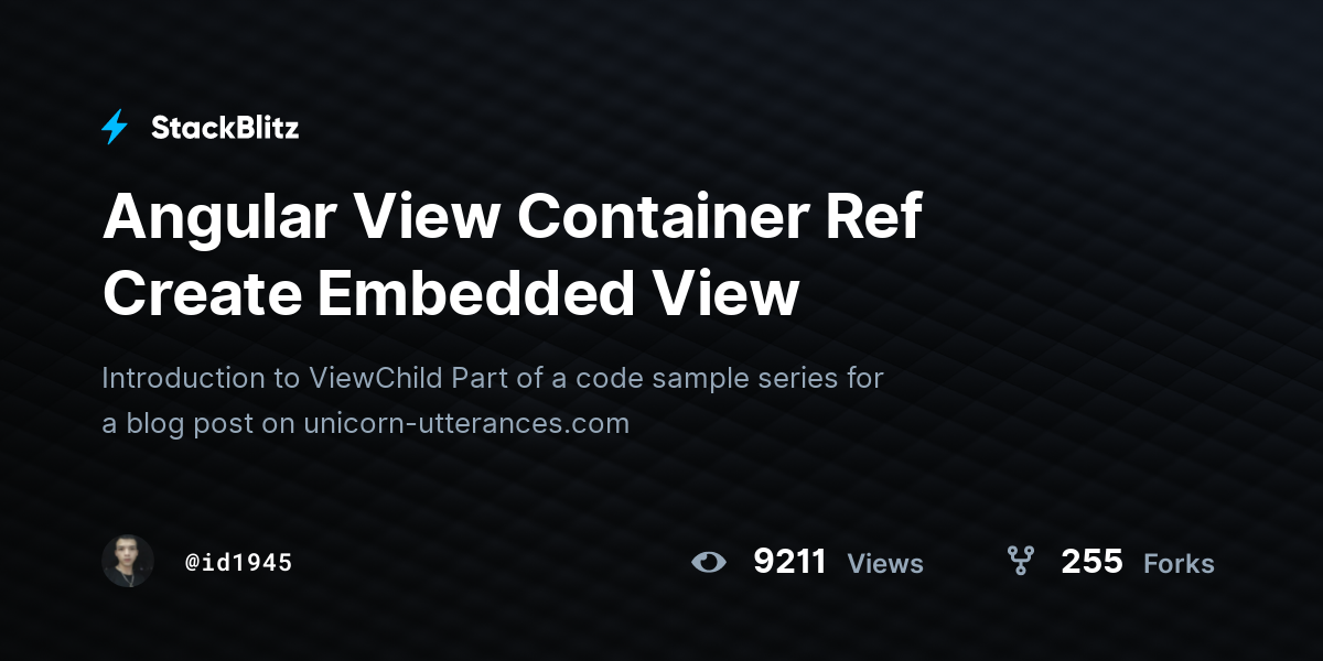 Angular View Container Ref Create Embedded View - StackBlitz