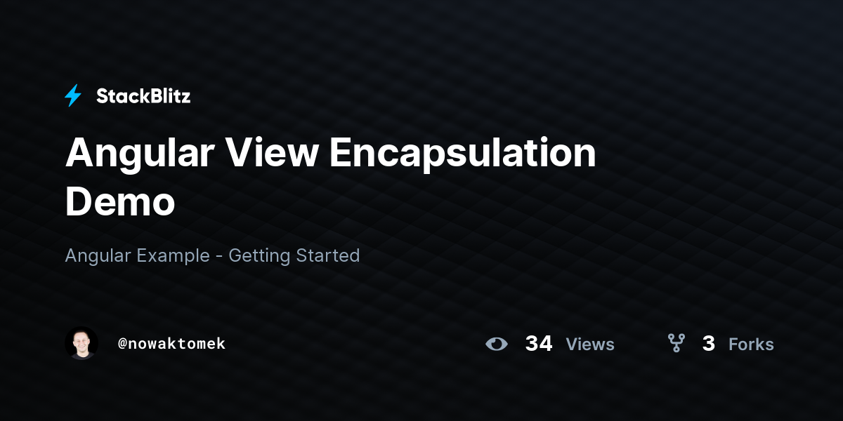 Angular View Encapsulation Demo - StackBlitz