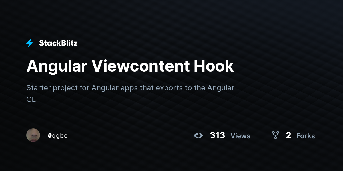 Angular Viewcontent Hook - StackBlitz