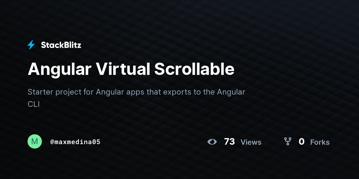 Angular Virtual Scrollable Stackblitz