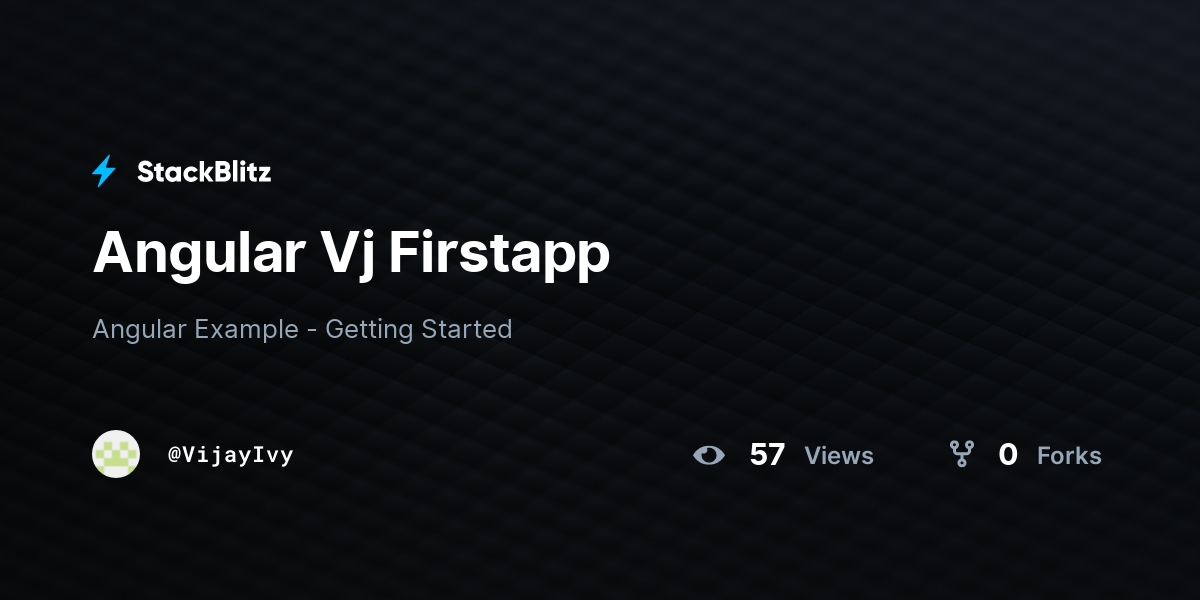 Angular Vj Firstapp Stackblitz