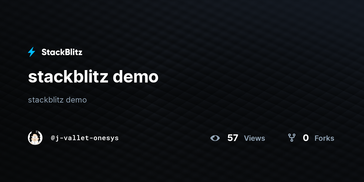 stackblitz demo - StackBlitz