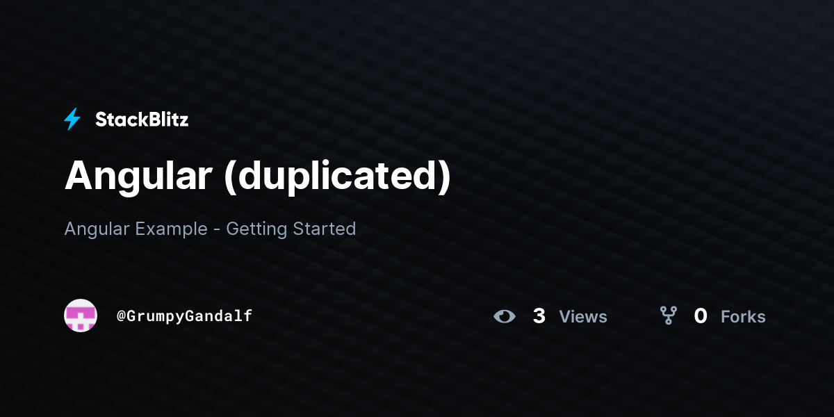 Angular (duplicated) - StackBlitz
