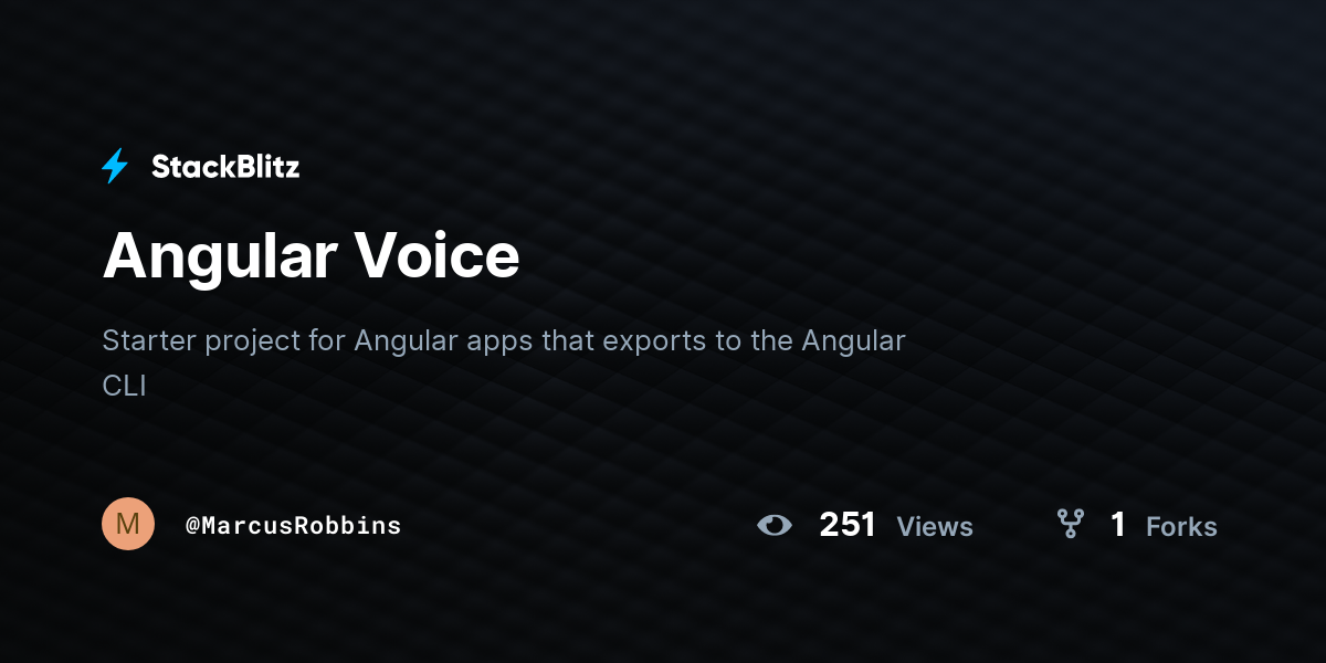 Angular Voice - StackBlitz