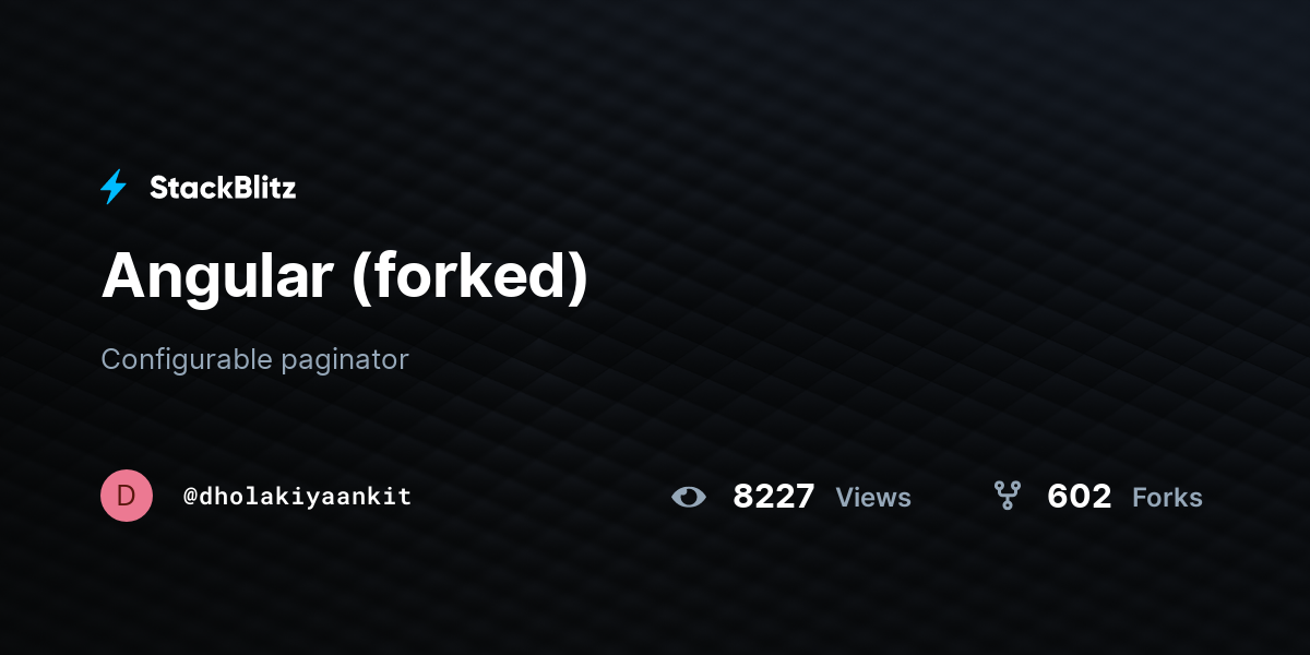 Angular (forked) - StackBlitz
