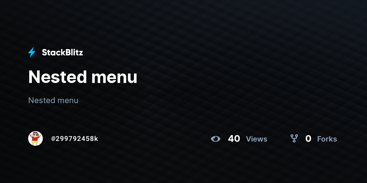 Nested menu - StackBlitz