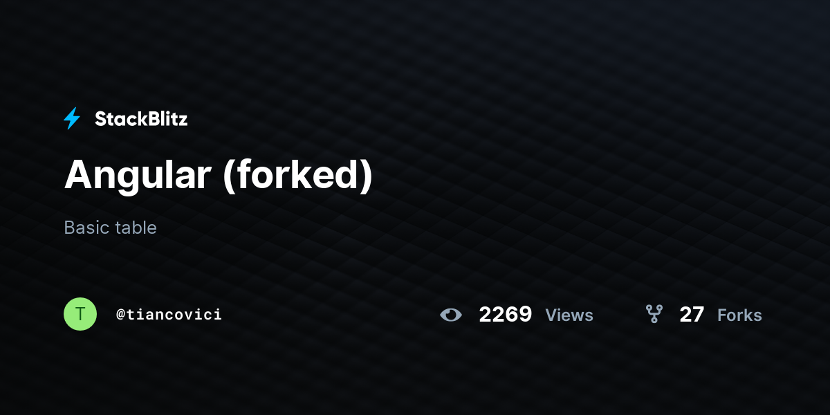 Angular (forked) - StackBlitz