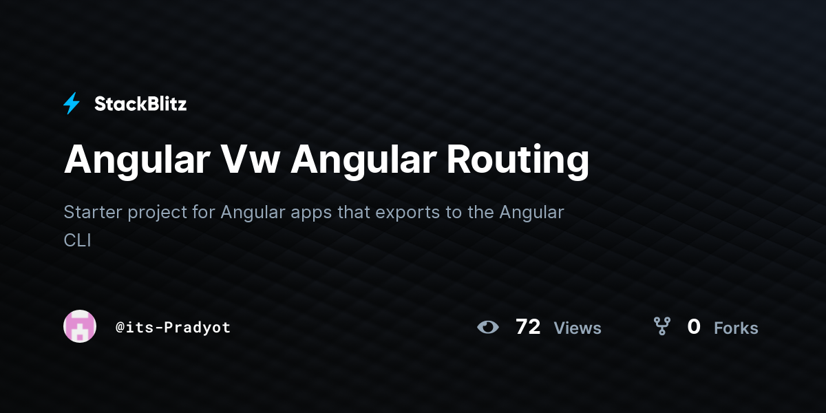 Angular Vw Angular Routing - StackBlitz