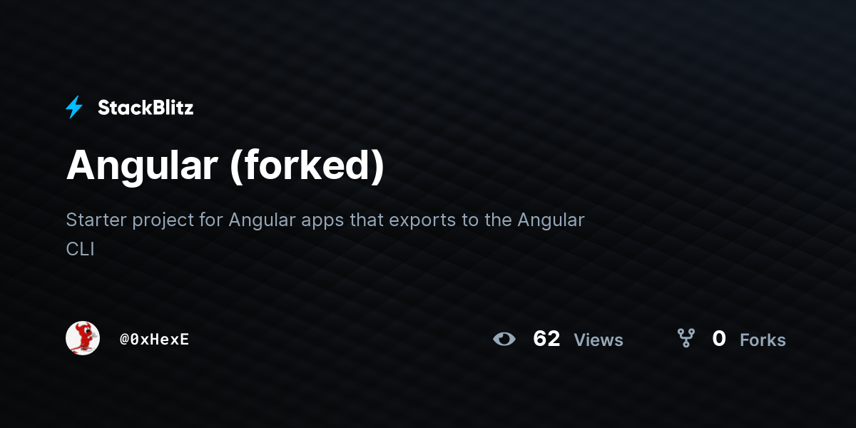Angular (forked) - StackBlitz