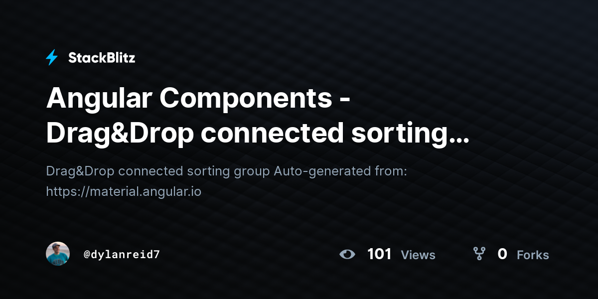 Angular Components - Drag&Drop connected sorting group - StackBlitz Angular Components - Drag&Drop connected sorting group - StackBlitz