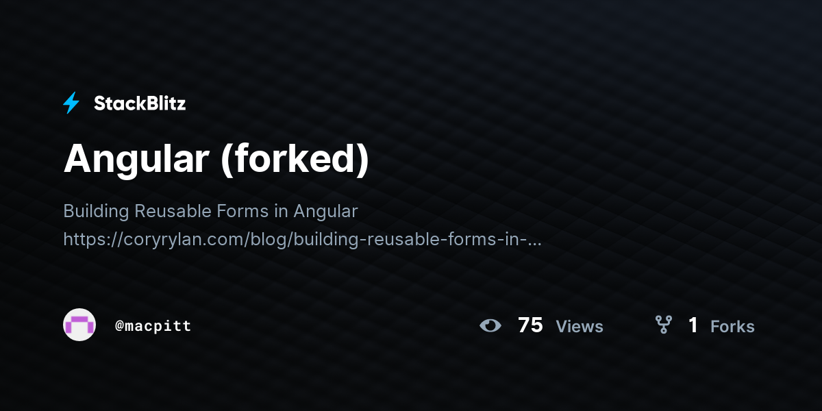 Angular (forked) - StackBlitz